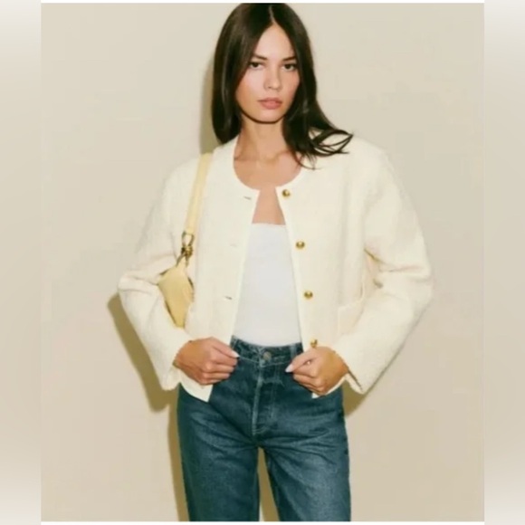 Reformation | Jackets & Coats | Reformation Cream Dale Cropped Wool ...